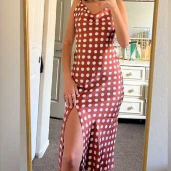 Paper Heart | Dresses | Nwt Slip Style Copperwhite Polka Dot Draped ...